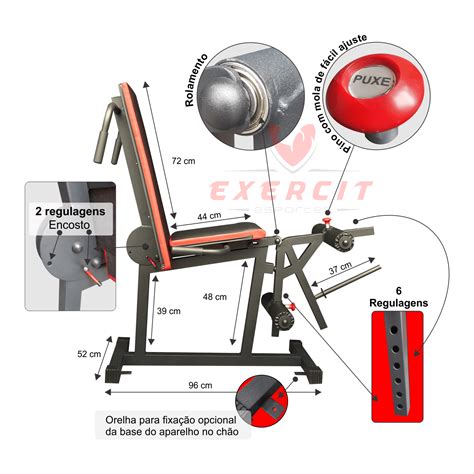 Leg Press 90° Academia Pernas Cadeira Mesa Flexo Extensora Exercit