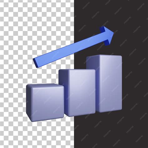 Premium Psd Graph Bar Chart In 3d Rendering