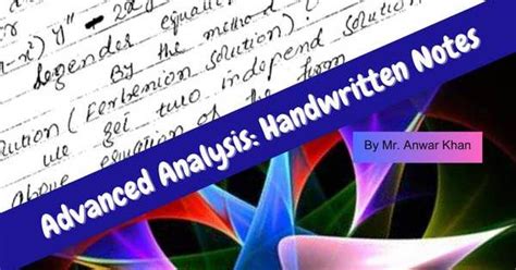 Advanced Analysis Handwritten Notes