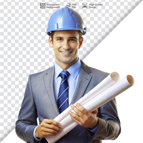 Architect Holding A Rolled Blueprint Ready For A Building Project Premium Ai Generated Psd