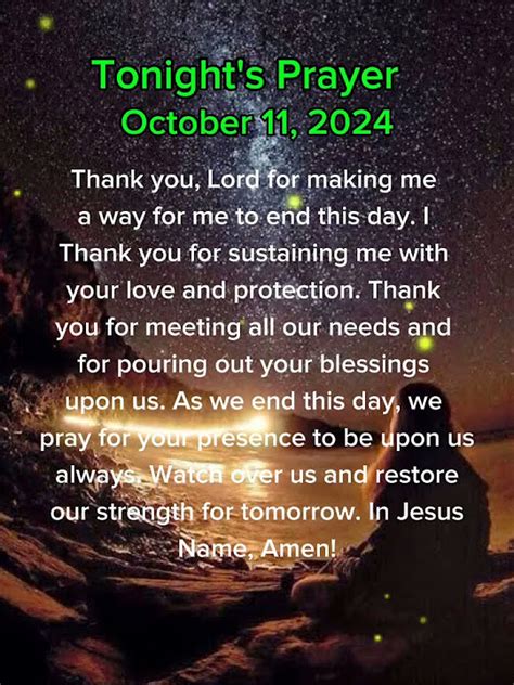 Tonights Prayer October 11 2024🙏 Nightprayer Goodnight