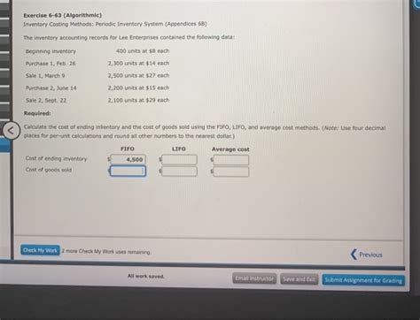 solved exercise 6 63 algorithmic inventory costing