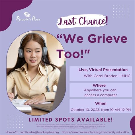 Brookes Place For Grieving Young People On Linkedin Dont Miss The