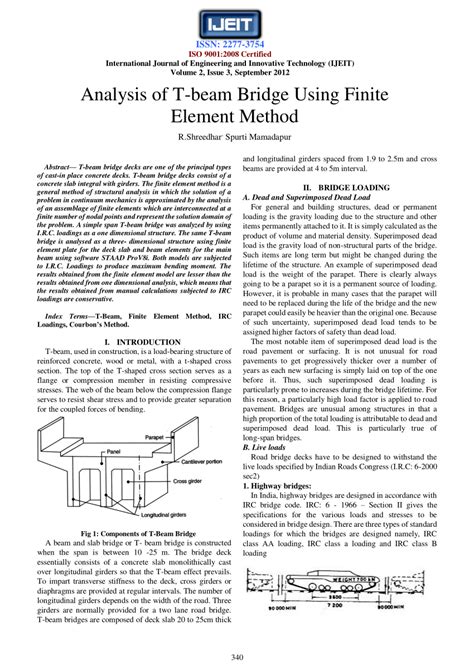 Pdf Analysis Of T Beam Bridge Using Finite Element Method