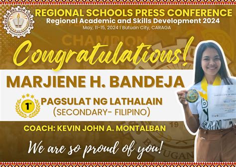Congratulations For A Job Well Done 👏👏 Nspc Qualifier Marjiene H