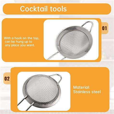 Stainless Steel Small Strainer Fine Mesh Strainer Cocktail Strainer