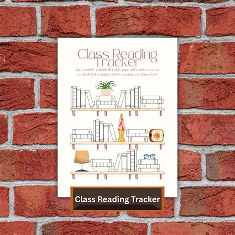 Class Reading Tracker Color Classroom Reading Display 85x11 Pdf Instant Download Etsy
