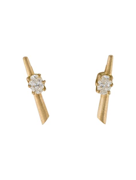 Jade Trau 18k Diamond Rae Stud Earrings 18k Yellow Gold Stud Earrings Jtrau20182 The Realreal