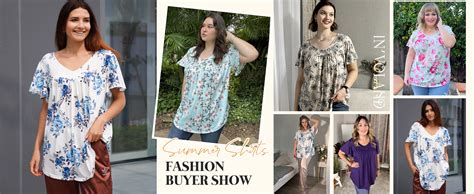 Involand Plus Size Womens Ruffle Sleeve Tunic Tops V Neck Summer