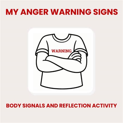 My Anger Warning Signs Body Signals And Reflection Activity 3 Page