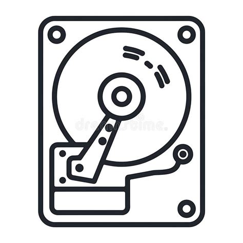 Hard Disk Drive Hdd Technology Icon Outline Platter Storage Stock