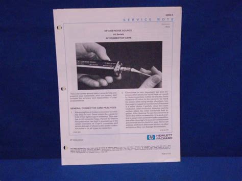 Hp 346b 4 Noise Source Service Note Ebay
