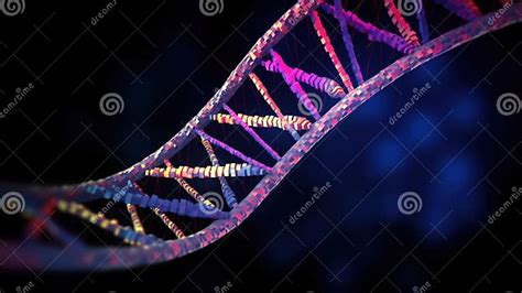 Dna Helix On Black Dna Molecular Structure With Sequencing Data Of