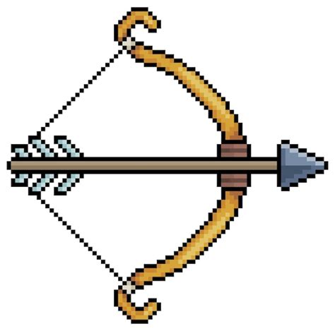 Premium Vector Pixel Art Archer Bow And Arrow Vector Icon For 8bit