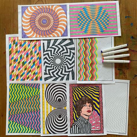 Bridget Riley Printable Colouring In Sheets Printable Art