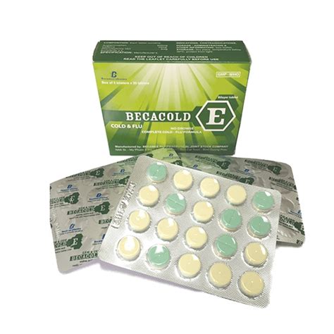 Thuốc Trị Ho Long đờm Becacold E Hộp 5 Vỉ X 20 Viên