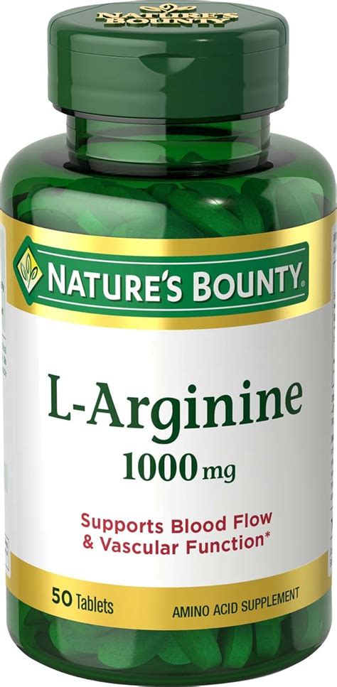 Natures Bounty L Arginina Apoya El Flujo Sanguíneo Y La Función Vascular 1000 Mg