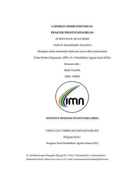 Laporan Akhir Individu Deaw Pdf