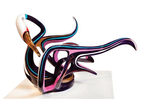Swan Sculpture Made From Colored Bronze By Gadi Fraiman