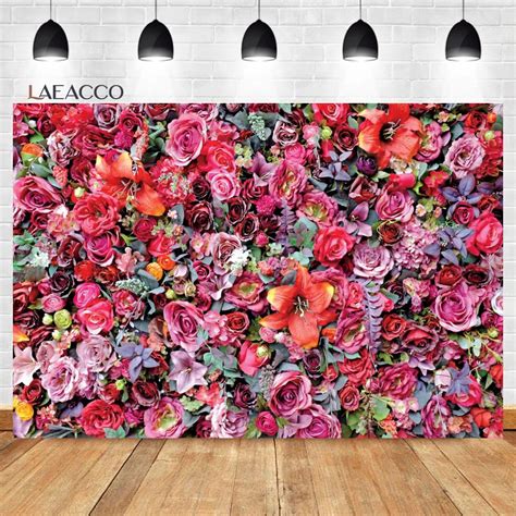 Pink Red Rose Wall Background Spring Tulip Garden Weeding Bridal Shower