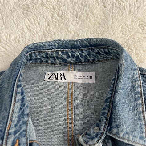 Zara Womens Denim Oversized Jacket Cotton Blend Sz M Depop