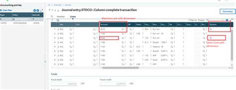 how to flow dimension in work order s gl journal entry in sage x3