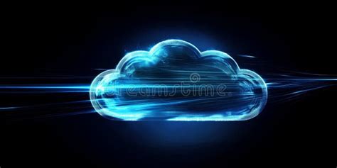 Futuristic Blue Cloud Symbolizing Digital Technology And Secure Data