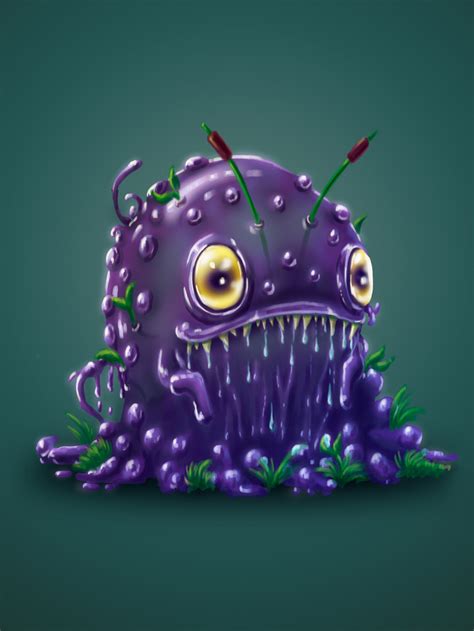 Иллюстрация Концепт арт для арт-марафона. Моб Слизь в стиле 2d,