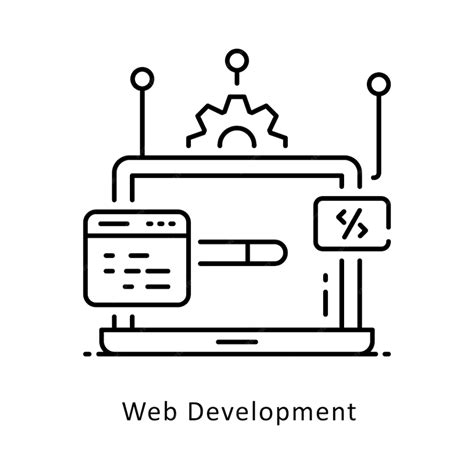 Premium Vector Web Development Vector Outline Icon Design Illustration Symbol On White