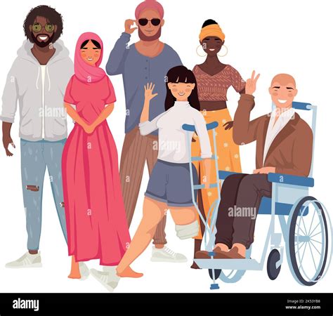 Six Diversity People Characters Group Stock Vector Image And Art Alamy