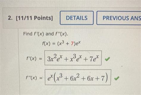 Solved Find F′x And F′′x