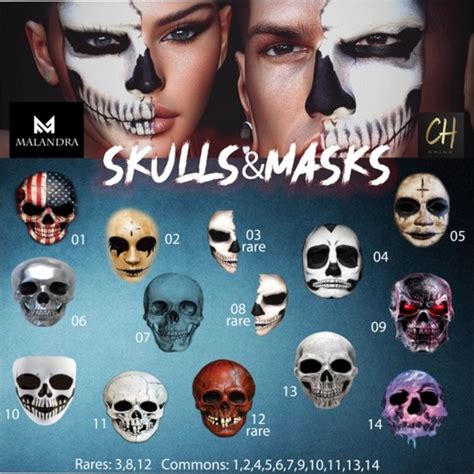 Second Life Marketplace 13 Skullsandmasks 13 Tattoo Lel Evox