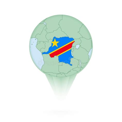 Dr Congo Map Stylish Location Icon With Dr Congo Map And Flag Stock Vector Illustration Of