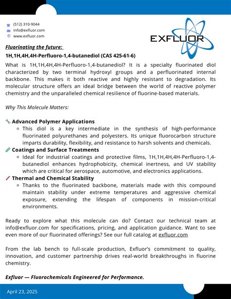Welcome To Fluorinating The Future In This New Series Were Excited To Spotlight Key Products