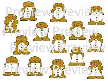Gingerbread Men Shapes Clipart By Amazinglessons4friends Tpt