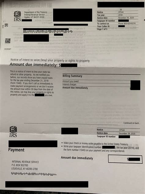 Amount Due Notice From Irs Rtax