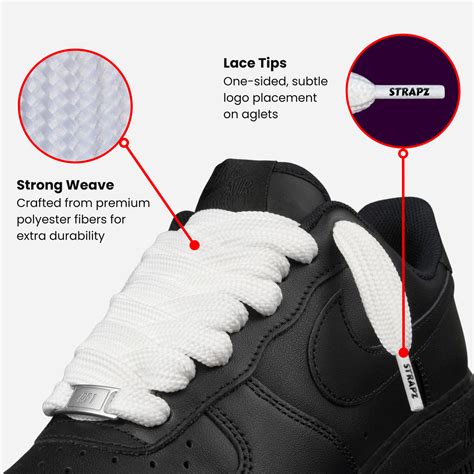 White Chunky Wide Shoelaces Strapz Premium Sneaker Laces