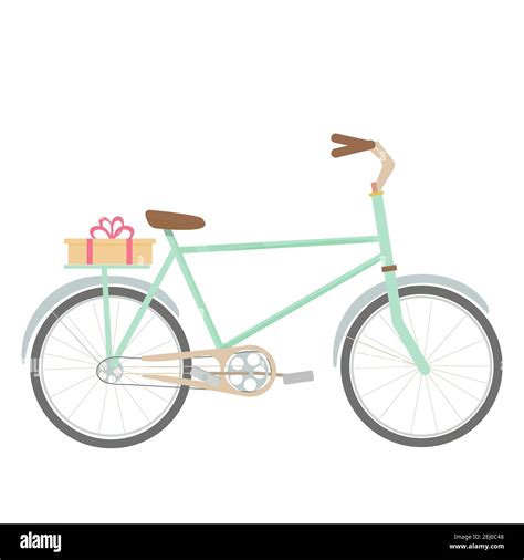 Bike Bicycle With Present Isolated On White Background Stock Vector