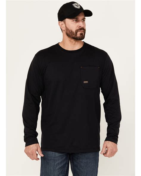 Ariat Mens Rebar Workman Chrome Moto Eagle Long Sleeve Graphic Work T