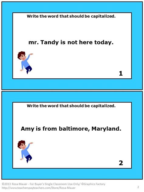 Capitalization Worksheets Practice Editing Proofreading Task Cards