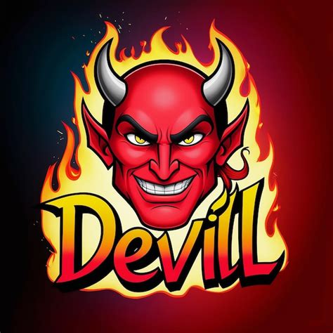 A Red Devil Face With The Word Devil On It Premium Ai Generated Image