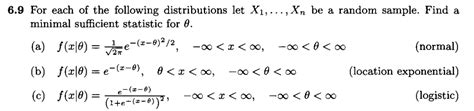 Solved 6 9 For Each Of The Following Distributions Let X1