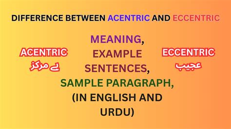 Acentric Vs Eccentric English And Urdu Explanation With Examples