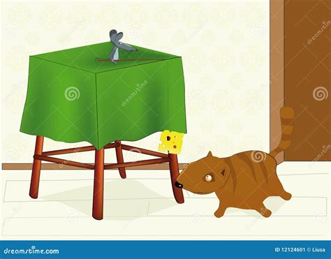 Kitten The Mouse Stock Vector Illustration Of Claw Hungry 12124601