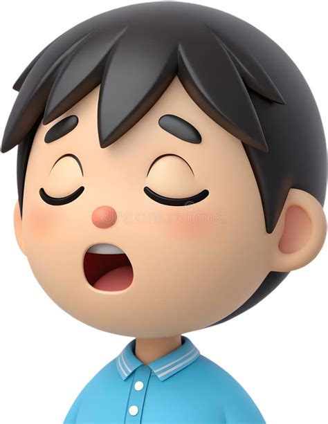 Cute Boy Emoji With Exaggerated Emotional Expression Icon Stock