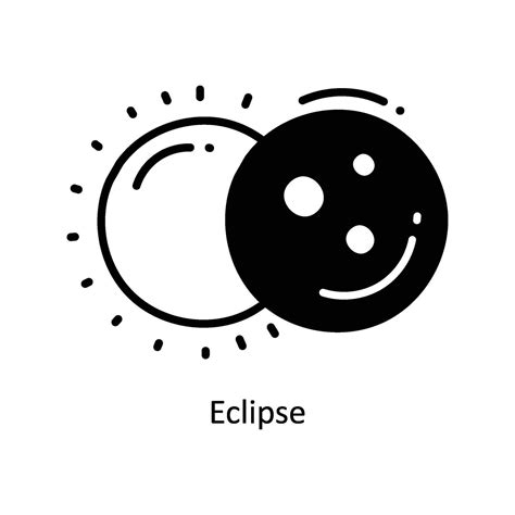 Eclipse Doodle Icon Design Illustration Space Symbol On White
