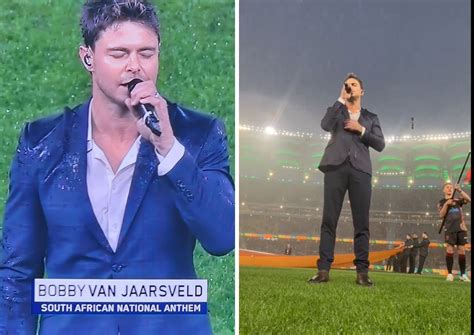 Best Yet Bobby Van Jaarsveld Belts National Anthem In Rain Video