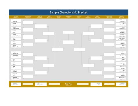 Free Printable Tournament Bracket Templates [6 8 10 16 Teams] Excel