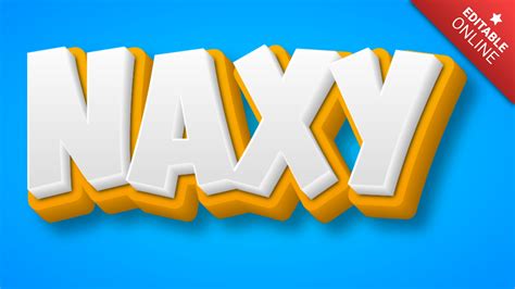 Naxy Yellow White 3d Text Effect Generator