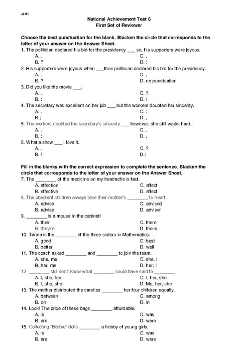 Grade 6 Final Numeracy Pretest Document Studocu